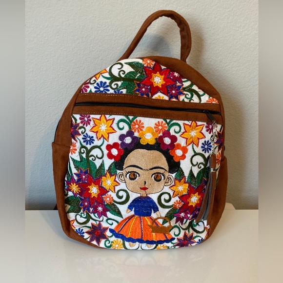 Frida Kahlo | Bags | Mexican Artesania Frida Kahlo Mini Backpackmochila ...